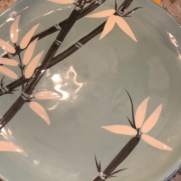 Kitchen | California Mcm Hand Painted Weil Ware Blue With Black Bamboo ...